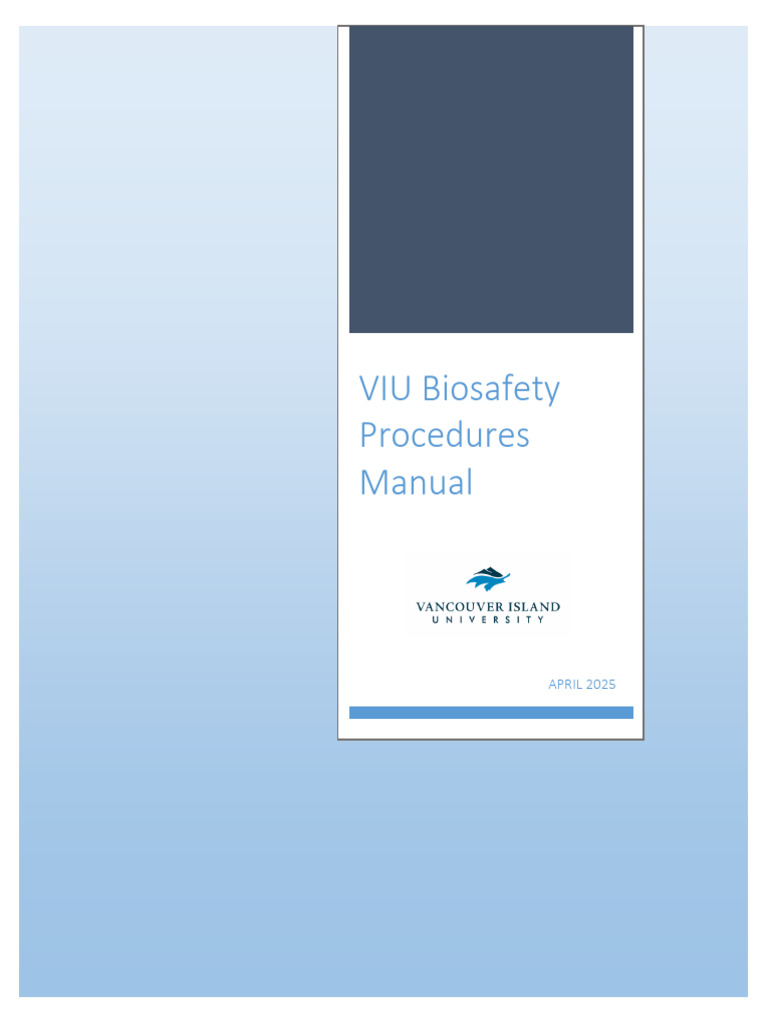 VIU Biosafety Procedures Manual 2025 | PDF | Infection | Genetically ...