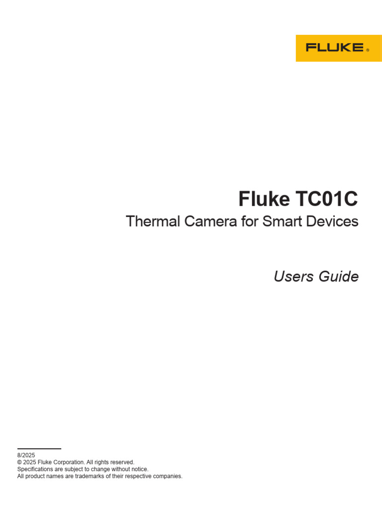 Fluke TC01C Thermal Camera User Guide | PDF | I Pad | I Phone