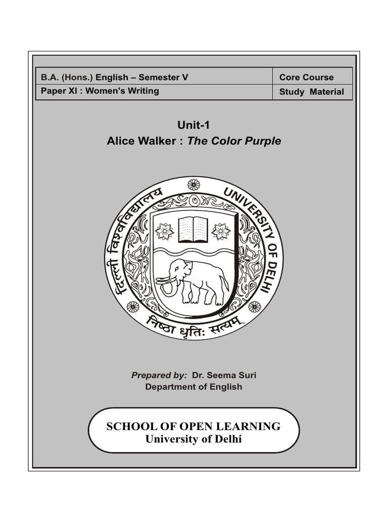 Unit 1 - The Color Purple | PDF