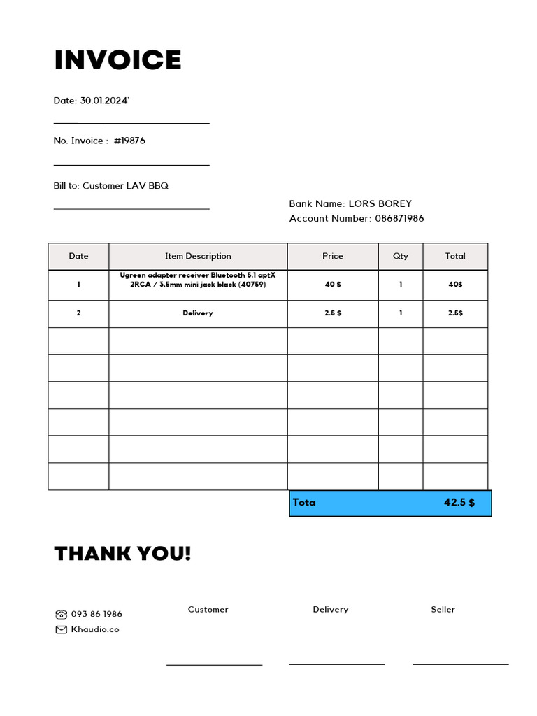 Invoice Lav Bbq_2 | PDF