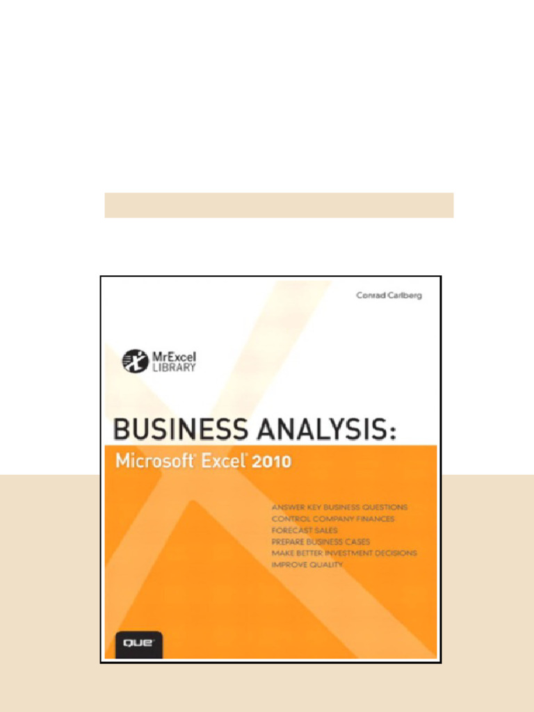 Business Analysis With Microsoft Excel 2010 Carlberg Conrad George available instanly | PDF