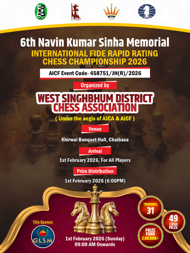 6th Navin Kumar Sinha Memorial International Fide Rapid Rating Chess ...