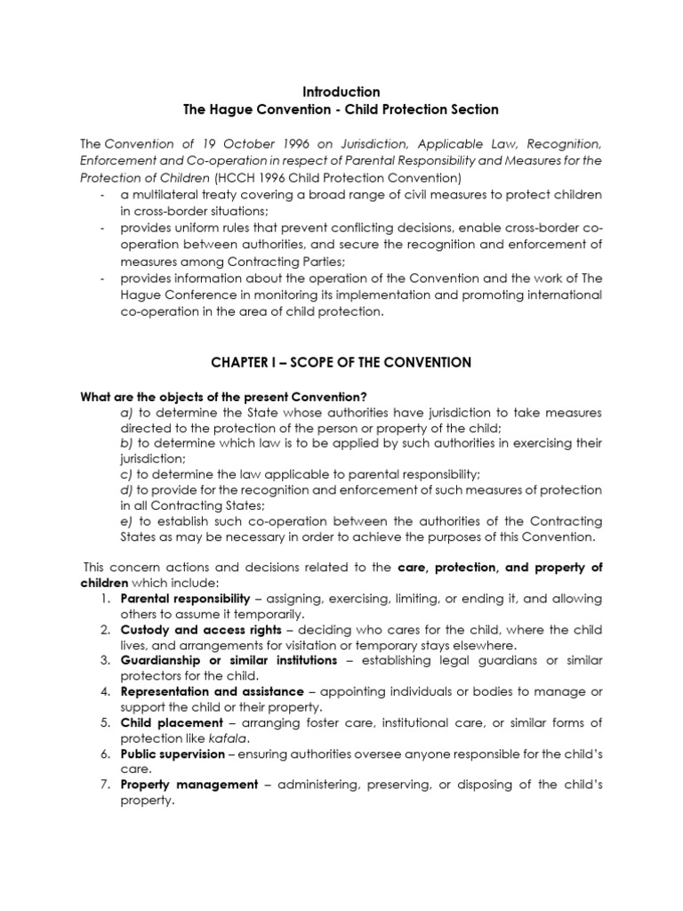 HCCH-Child-Protection | PDF | Child Custody | Jurisdiction