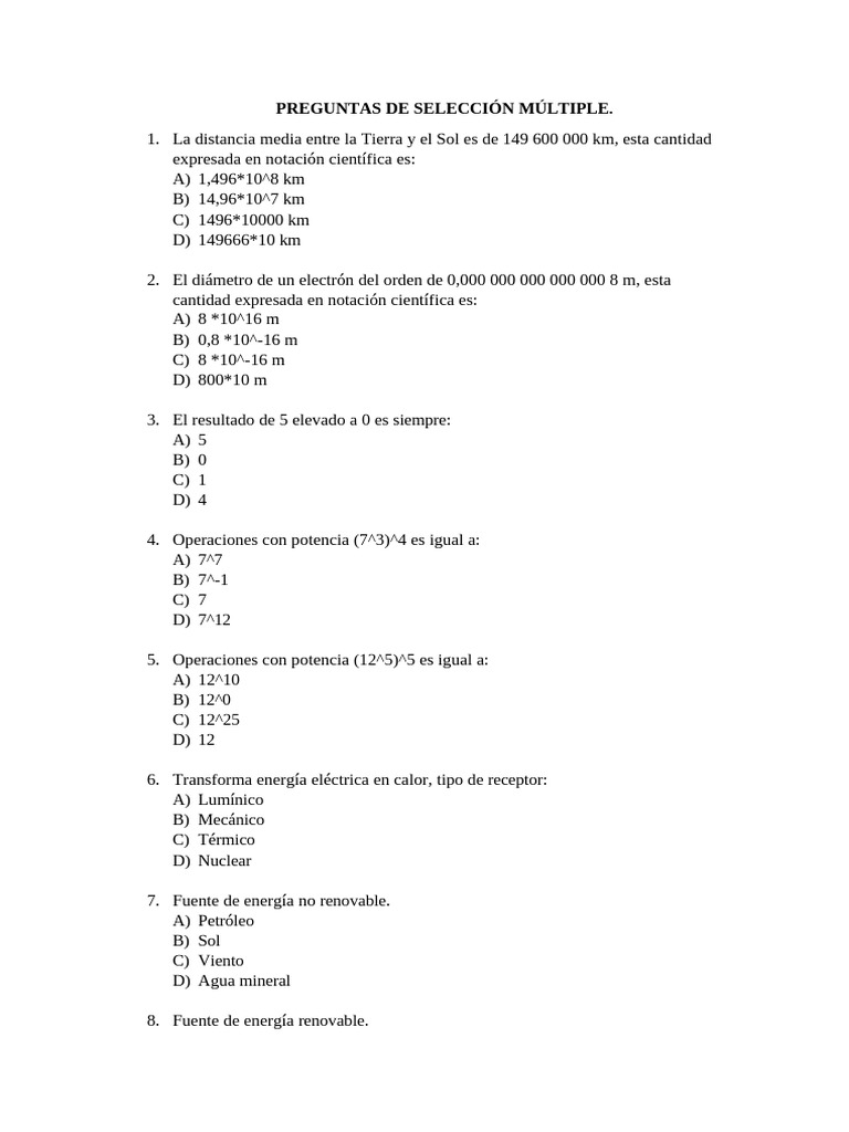 Preguntas de Selección Múltiple 2025 | PDF | División (Matemáticas ...