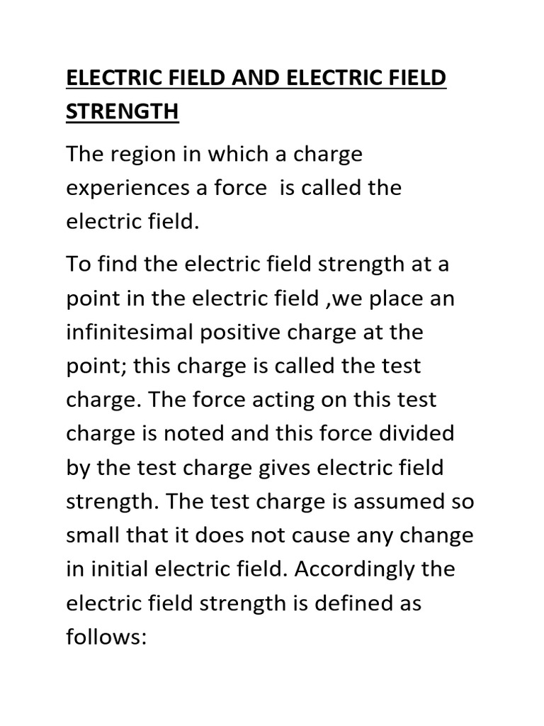 Understanding Electric Field Strength | PDF | Electric Field | Force