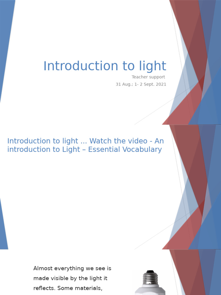 Conceptual Physics Introduction To Light | PDF | Shadow | Light