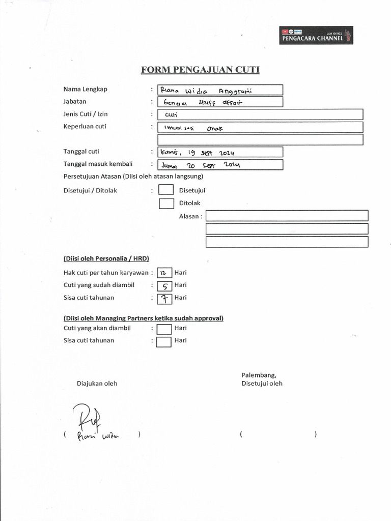 Form Cuti | PDF