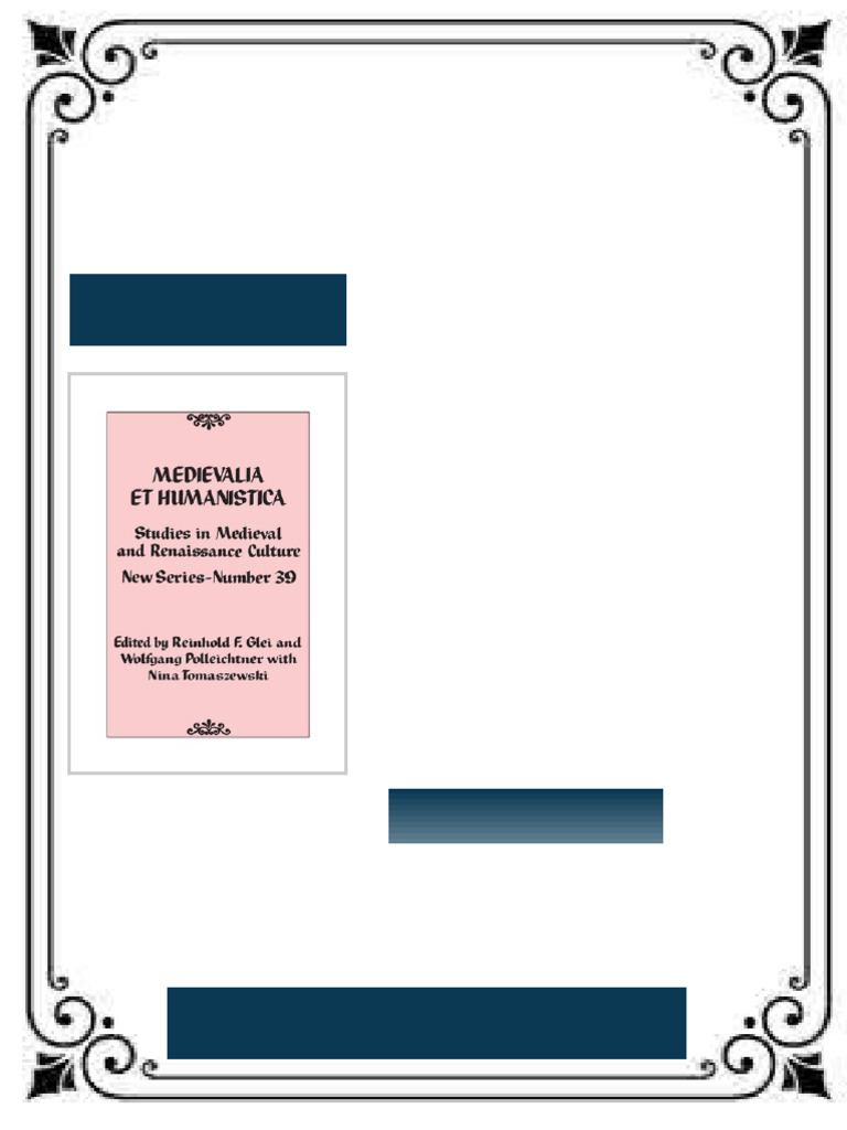 Medievalia et Humanistica No 39 Studies in Medieval and Renaissance ...
