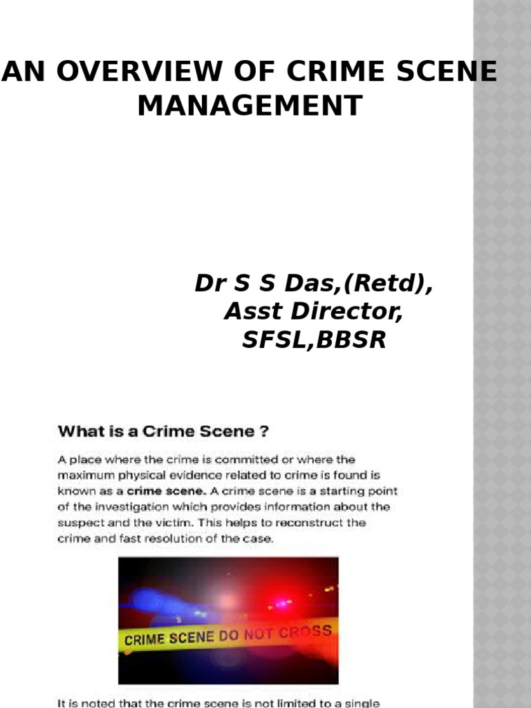 An Overview of Crime Scene Management Forensic Police Training | PDF ...