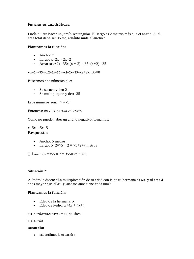 Funciones cuadráticas | PDF