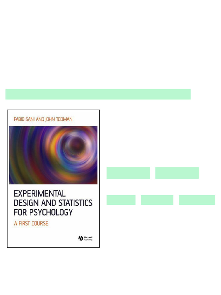 (Ebook) Experimental Design and Statistics for Psychology: A First ...