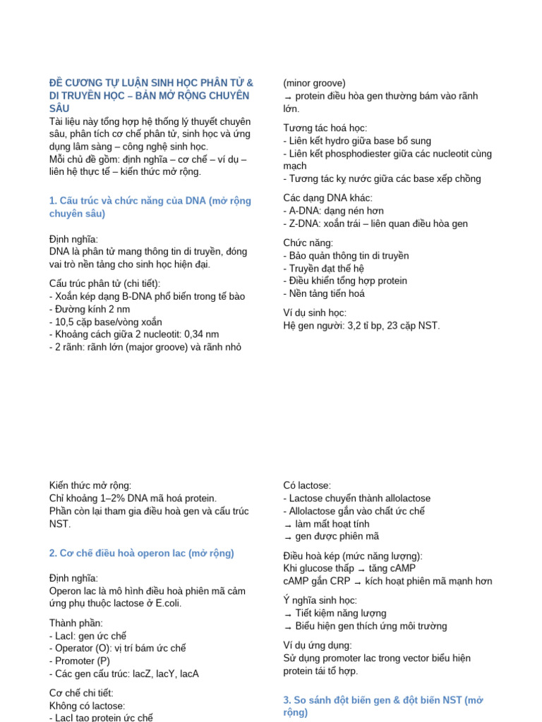 De Cuong Tu Luan Chuyen Sau Mo Rong | PDF