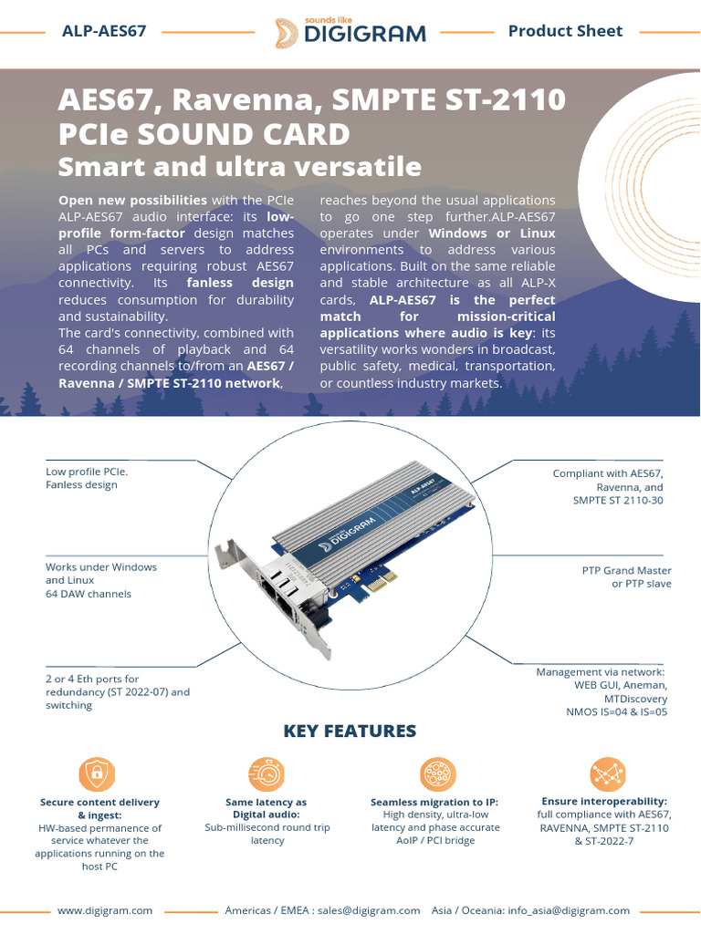 ALP AES67 Product Sheet ALP AES67 Product Sheet | PDF | Computer ...