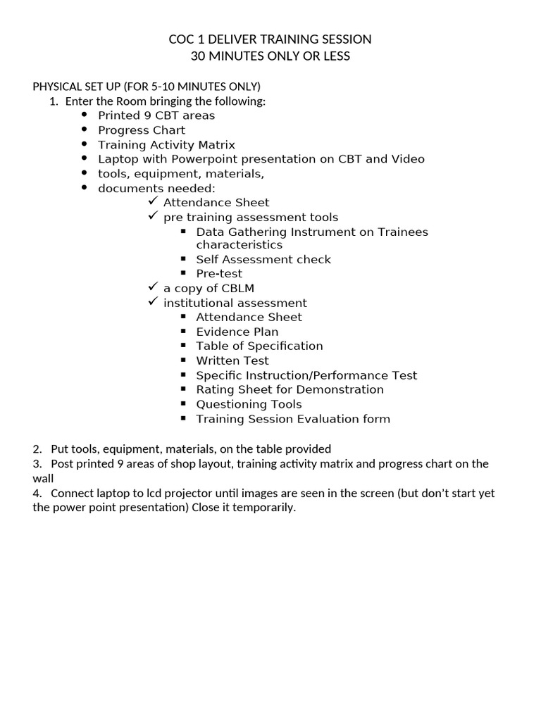 script-demo-COC-1-DELIVER-TRAINING-SESSION | PDF | Learning