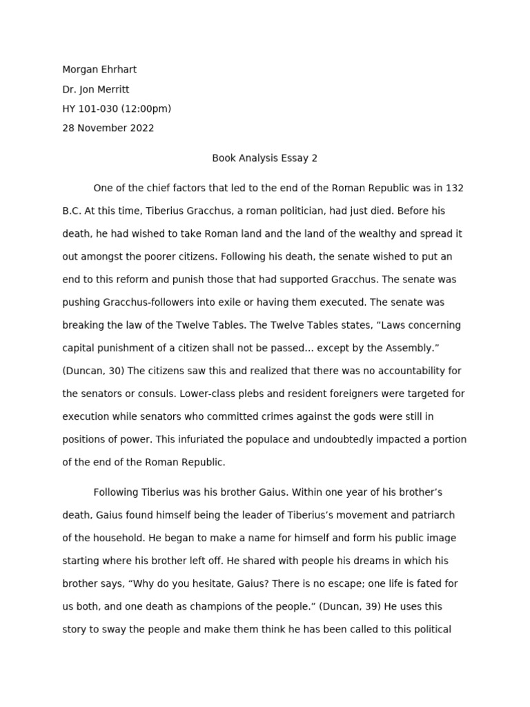 History Book Analysis 2 | PDF | Ancient Rome | Roman Republic