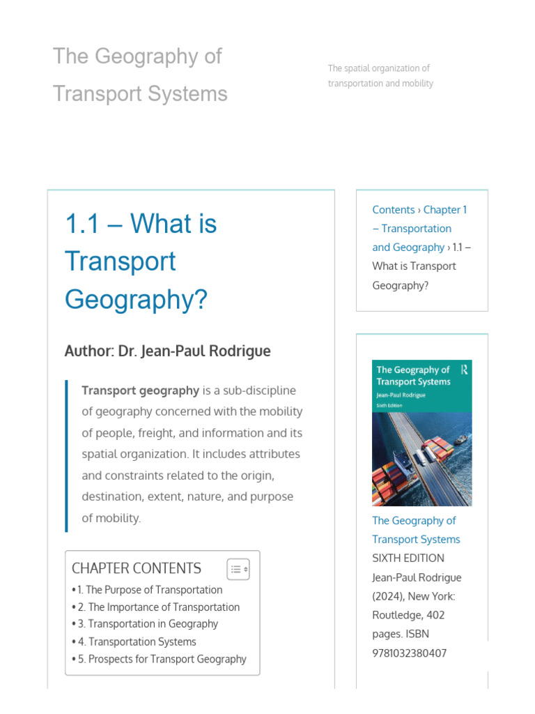 Understanding Transport Geography | PDF | Transport | Geography