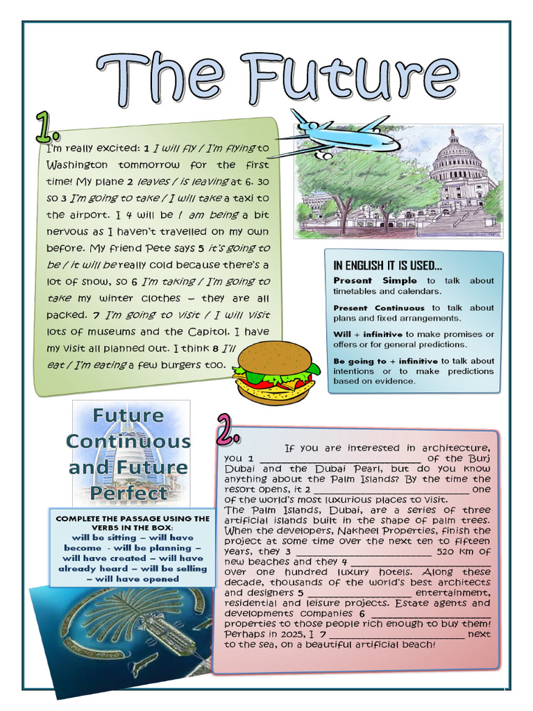 The Future Tenses Grammar Drills Reading Comprehension Exercises Tes ...
