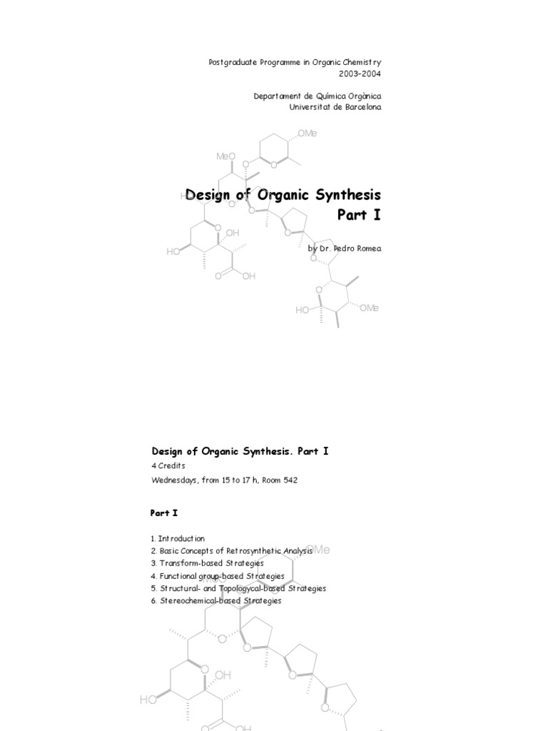 Design of Organic Synthesis 1 | PDF | Organic Synthesis | Organic Chemistry