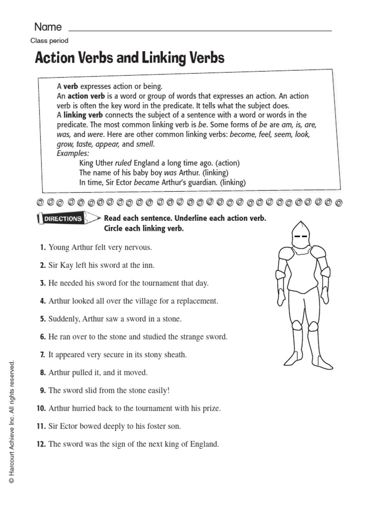 Action Verbs and Linking Verbs Copy | PDF | Verb | Subject (Grammar)