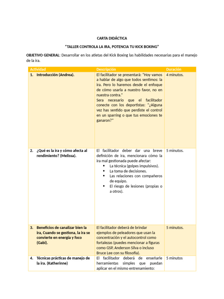Carata Didactica Kick Boxing | PDF | Ira