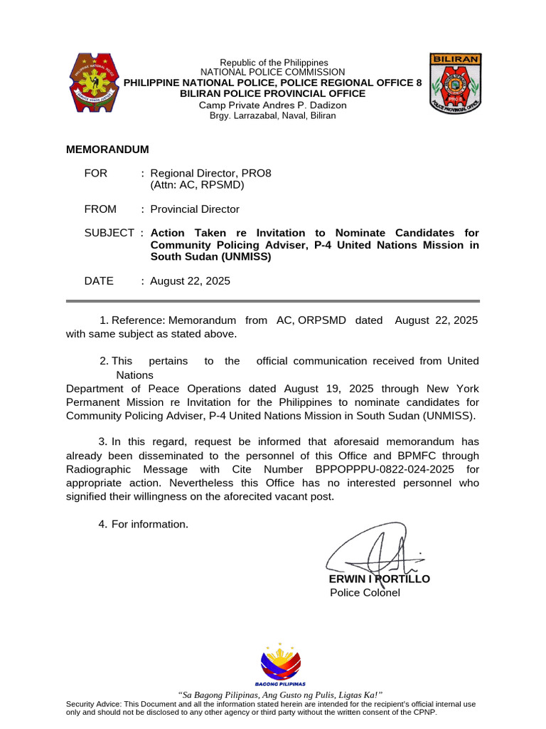 Action Taken Re Invitation to Nominate Candidates for Community ...