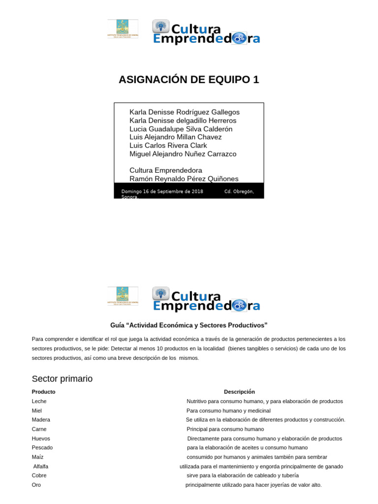 AE1 Guía Actividad Económica y Sectores Productivos | PDF | Alimentos ...