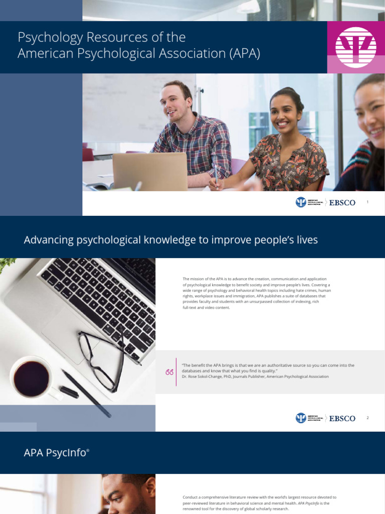 APA Psychology Resources Overview | PDF | American Psychological ...