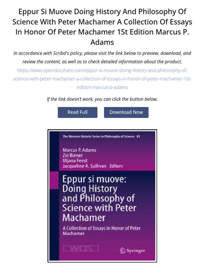 Eppur si muove Doing History and Philosophy of Science with Peter ...