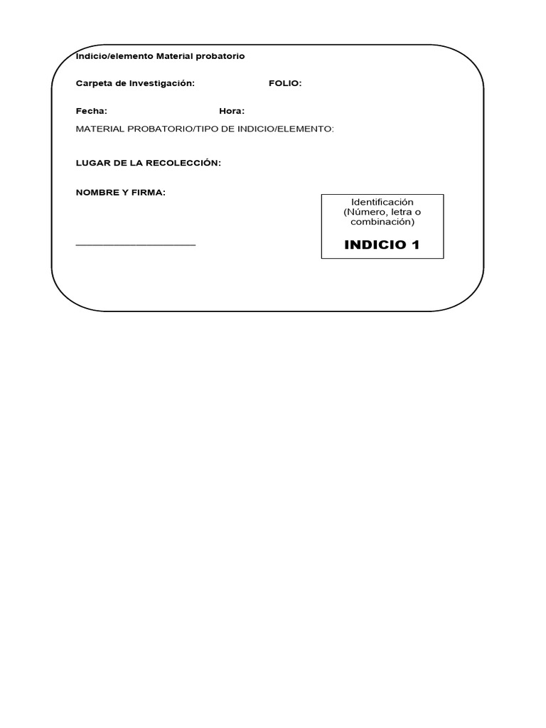 Etiquetas Cadena De Custodia Pdf