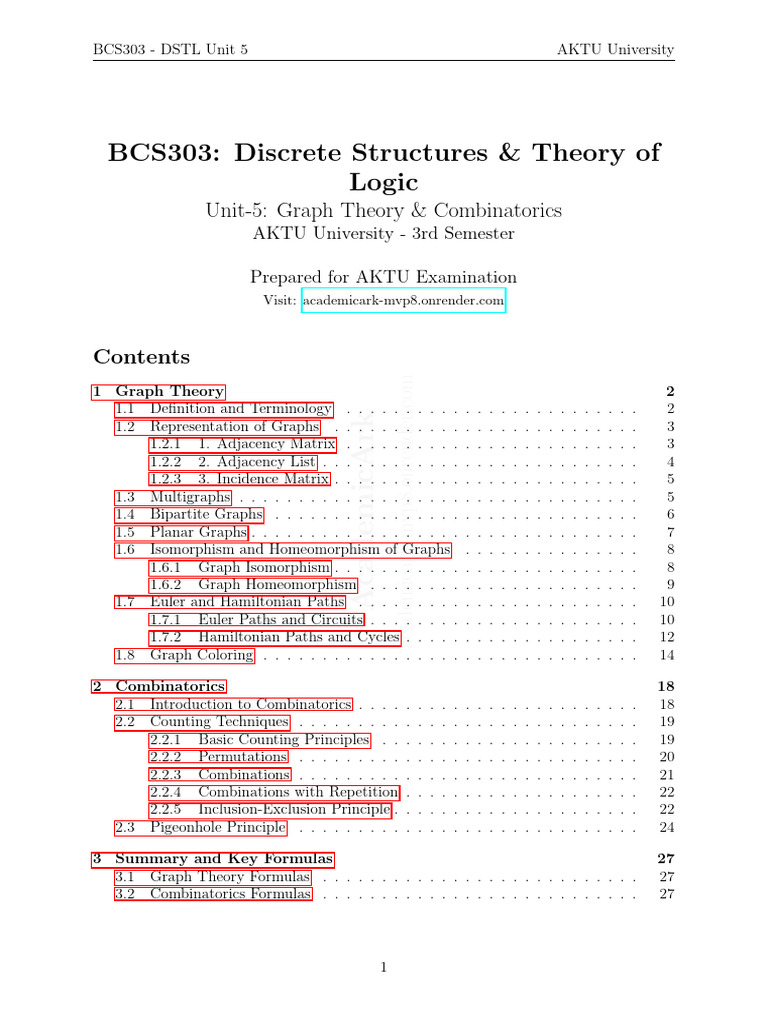 Dstl Unit-5 Notes | PDF | Combinatorics | Vertex (Graph Theory)