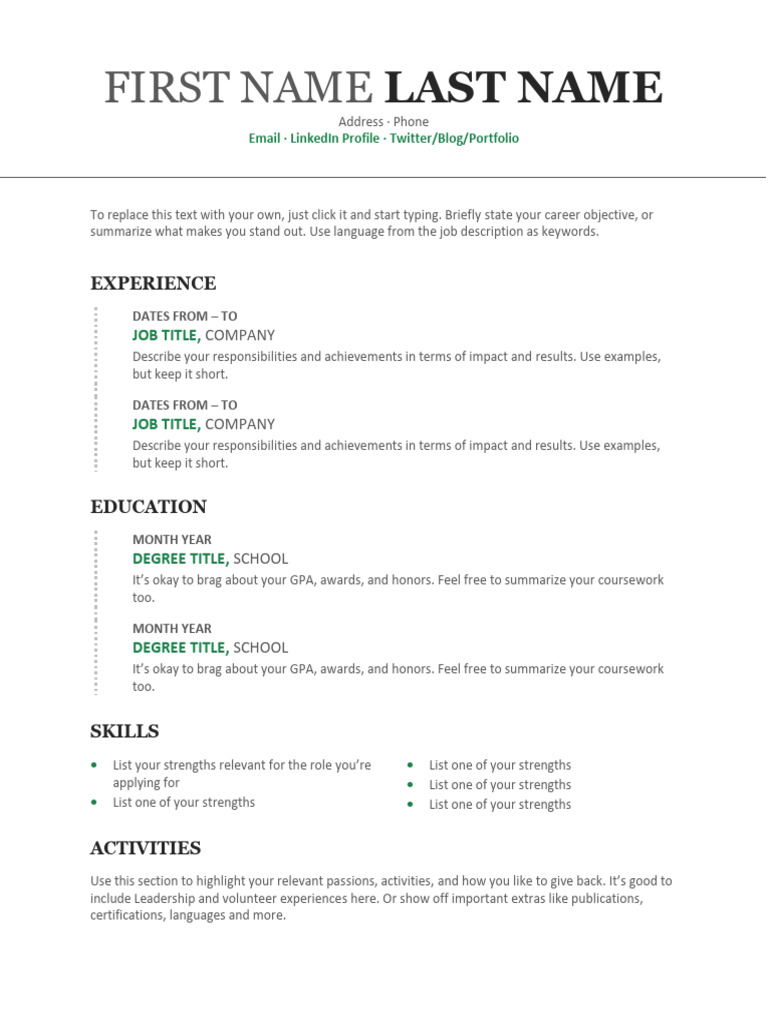 Template Cv | PDF