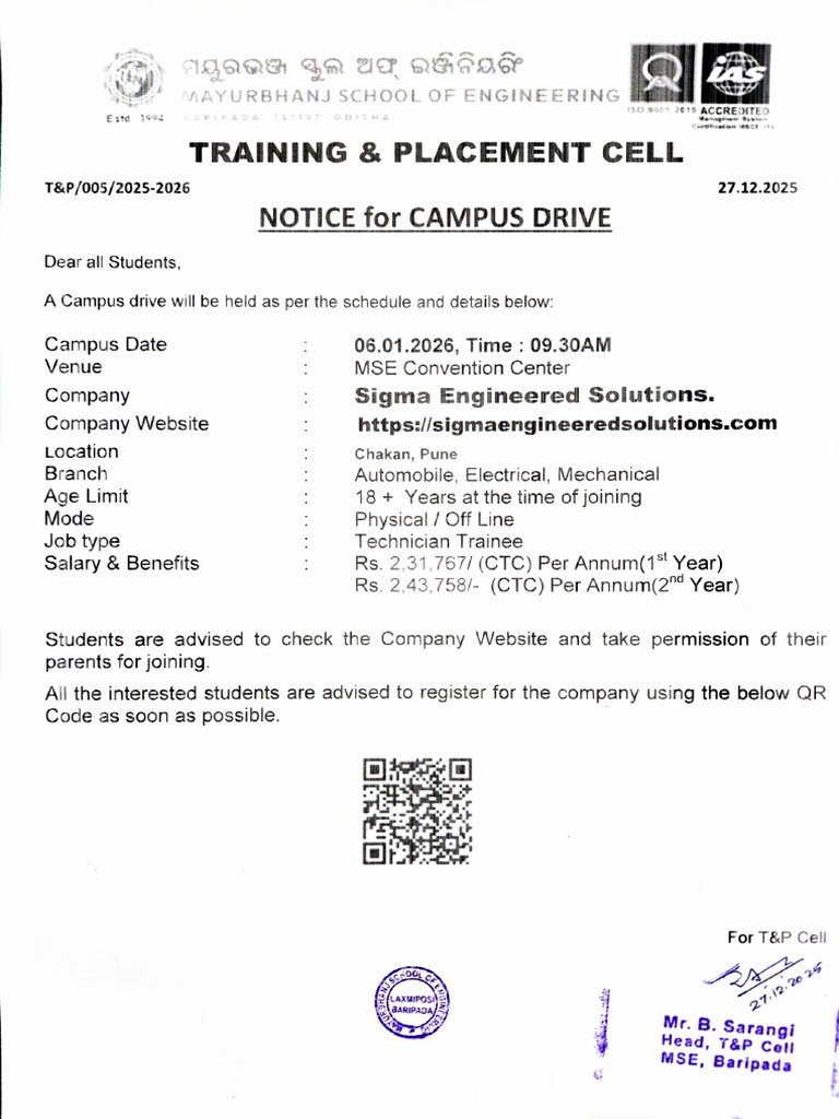 Sigma Campus Notice | PDF