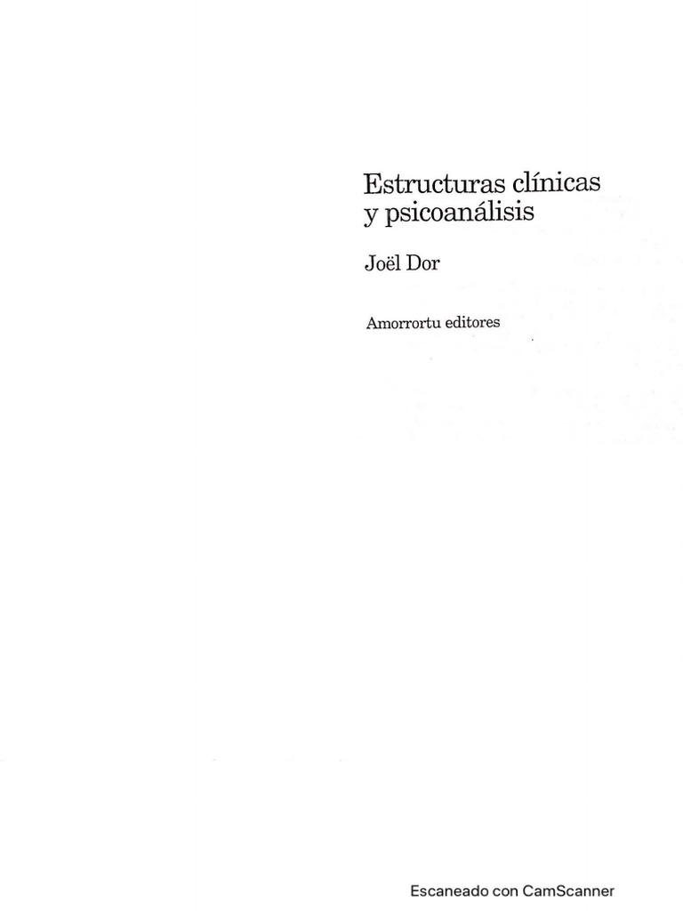 524657019 Estructuras Clinicas y Psicoanalisis Joel Dor (1) | PDF ...