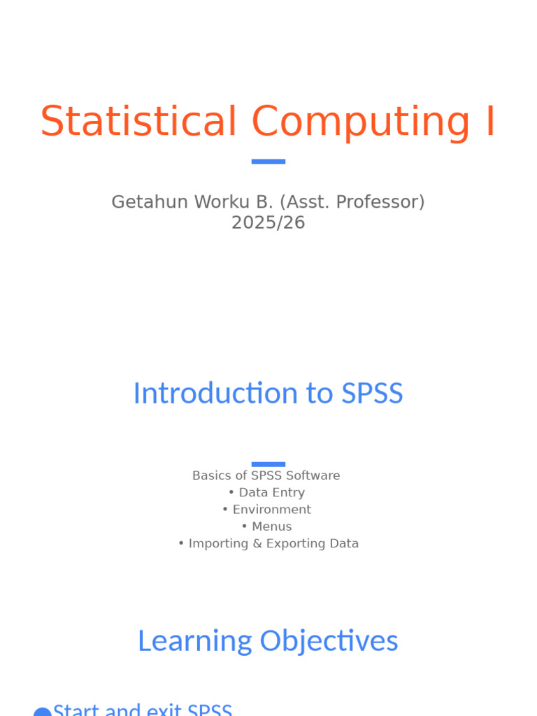 Introduction to SPSS (1) | PDF