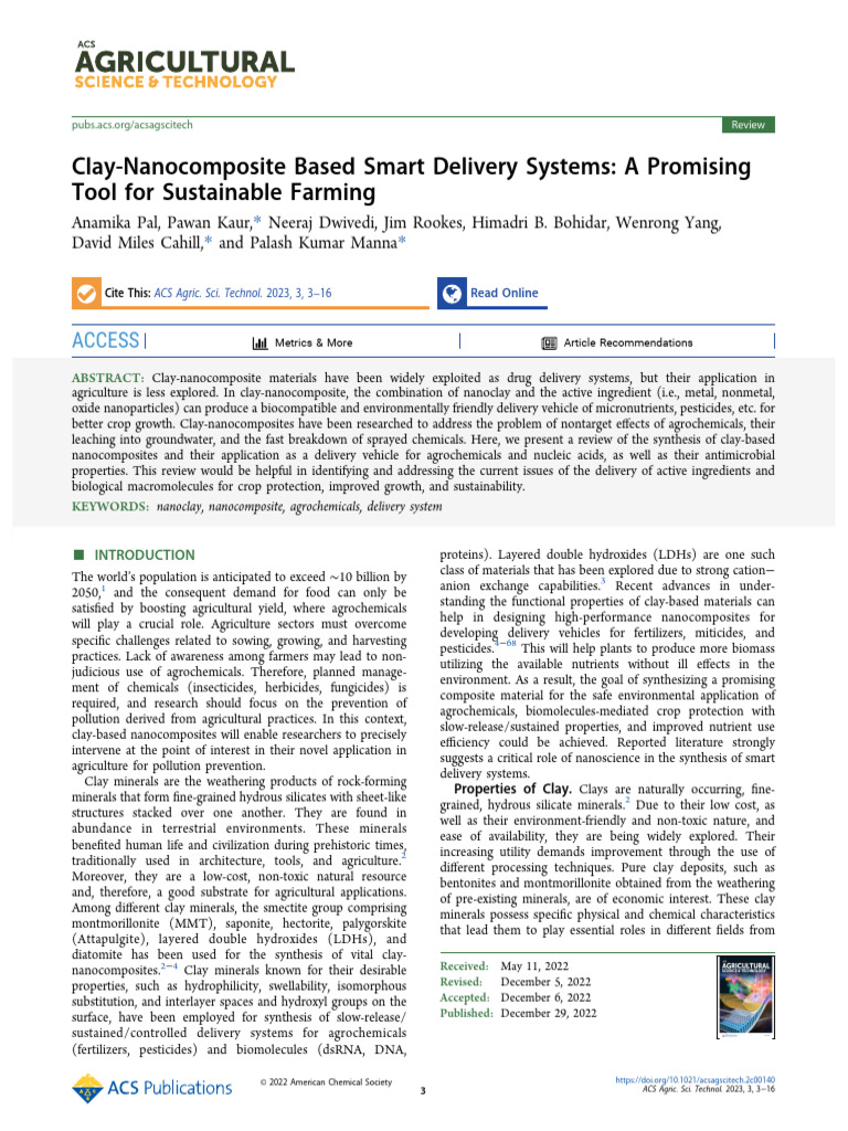 Clay-Nanocomposites for Sustainable Farming | PDF | Nanocomposite ...