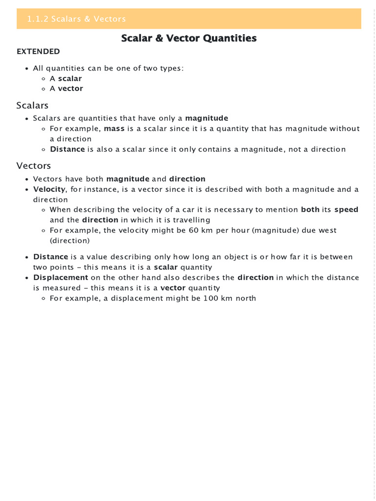 Understanding Scalars and Vectors | PDF | Euclidean Vector | Velocity