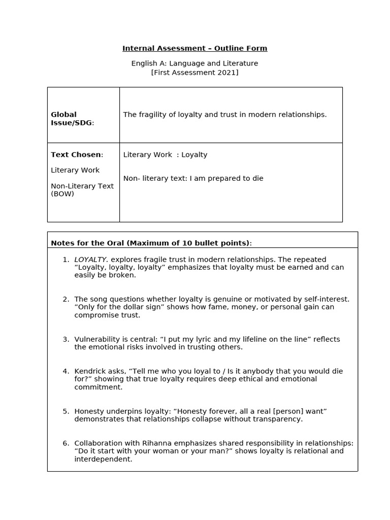 IO Student Outline Form Template | PDF