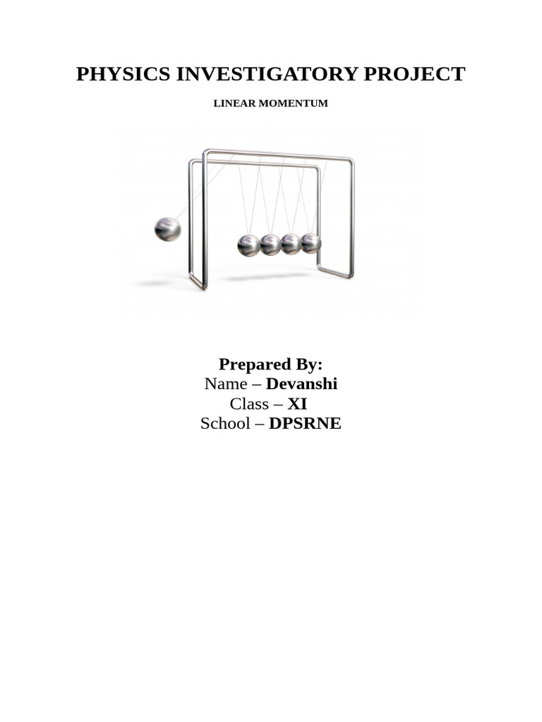 Linear Momentum Physics Project | PDF | Momentum | Collision