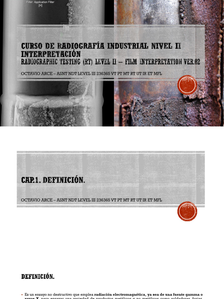 Curso de Radiografía Industrial (RT) Nivel II - Interpretación (VER.02 ...