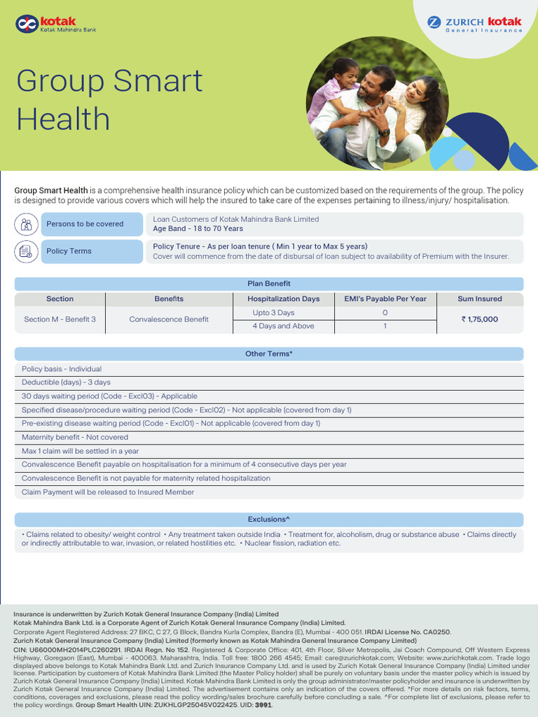 Group Smart Health Insurance Overview | PDF | Insurance | Financial ...