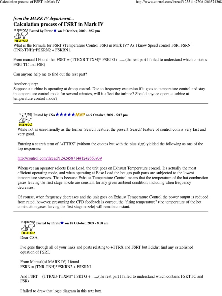 Calculation Process of FSRT in Mark IV | PDF | Turbine | Combustion