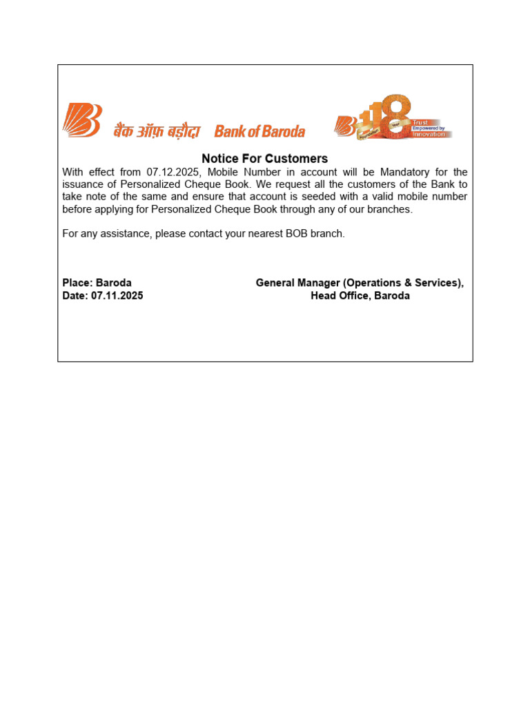 Revised Notice For Customers 06 22 | PDF