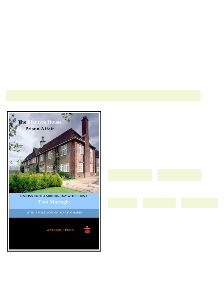 (Ebook) Blantyre House Prison Affair: Lessons from a Modern-Day Witch ...