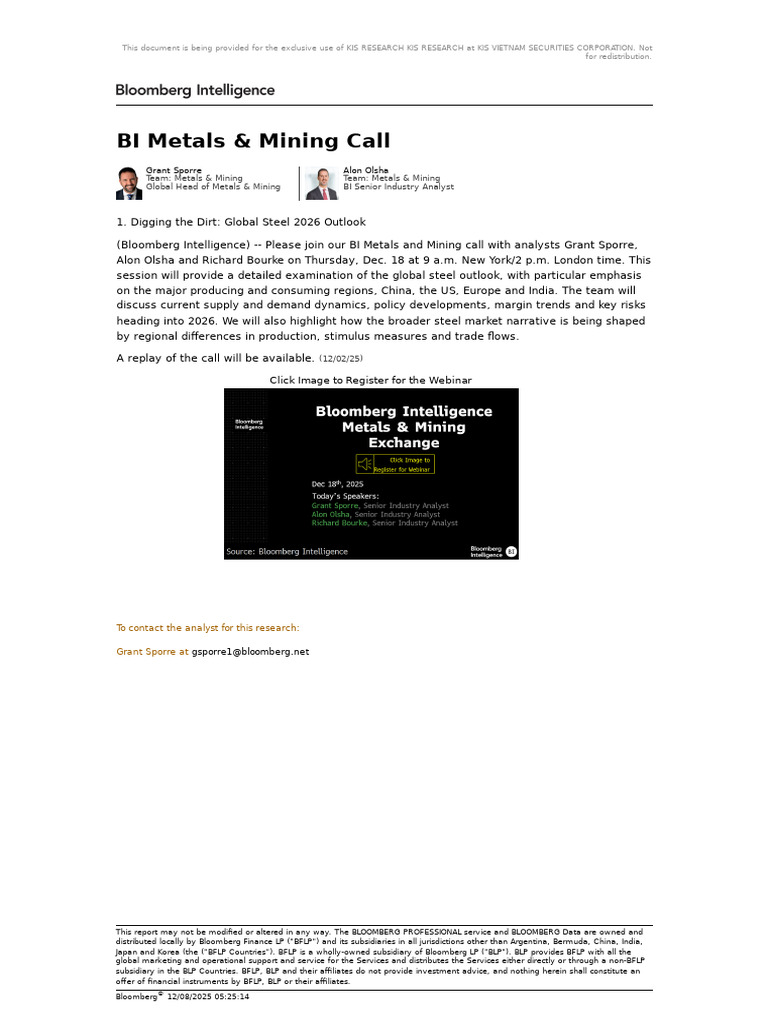 BI Metals & Mining Call | PDF
