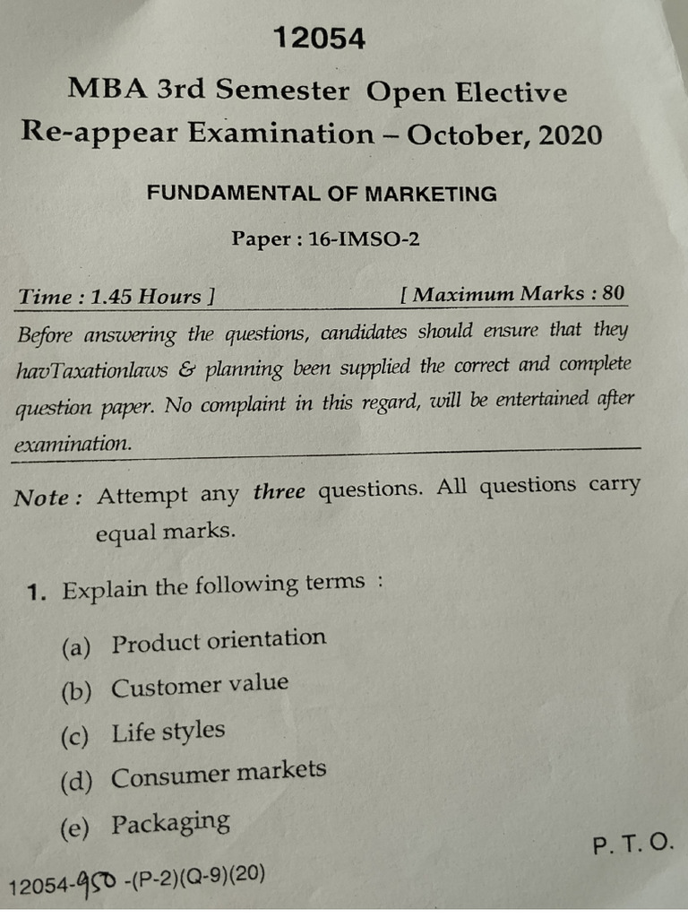 MBA 3rd Semester 2020 | PDF