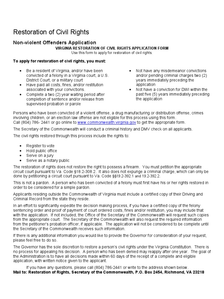 2-Year RoR Application | PDF | Pardon | Criminal Record
