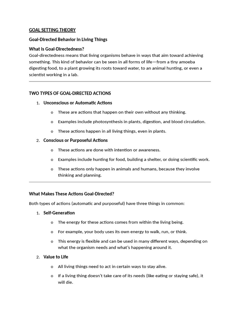 Understanding Goal-Directed Behavior | PDF | Goal | Intention