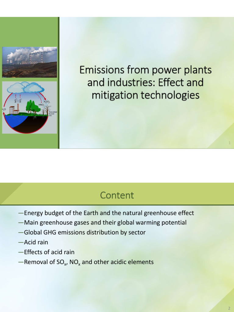 Power Plant Emissions and Mitigation Strategies | PDF | Greenhouse Gas ...