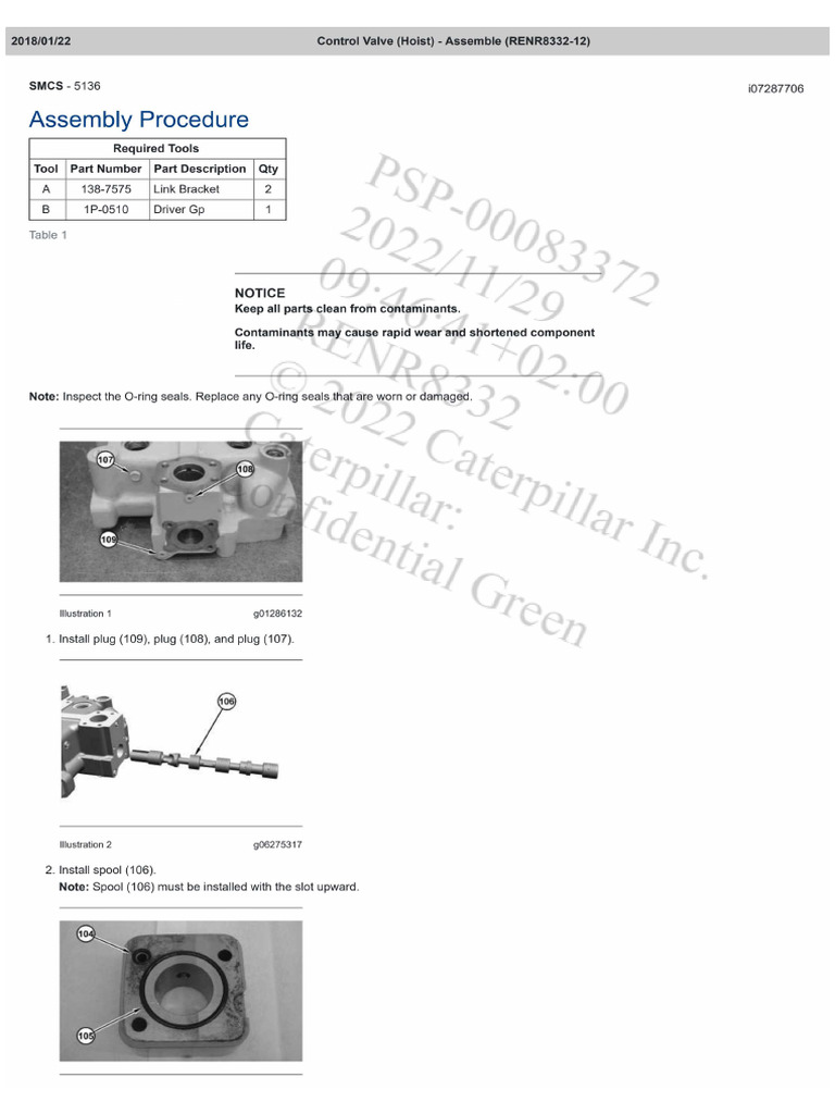 793d Hoist Control Valve Assemble | PDF