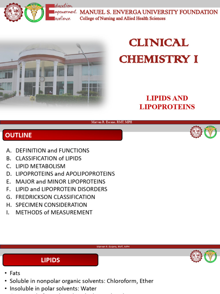 Clinical Chemistry: Lipids & Lipoproteins | PDF | Cholesterol | Lipid